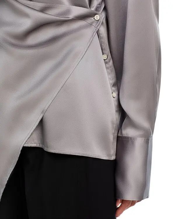 Helmut Lang Silk Relaxed Wrap Shirt