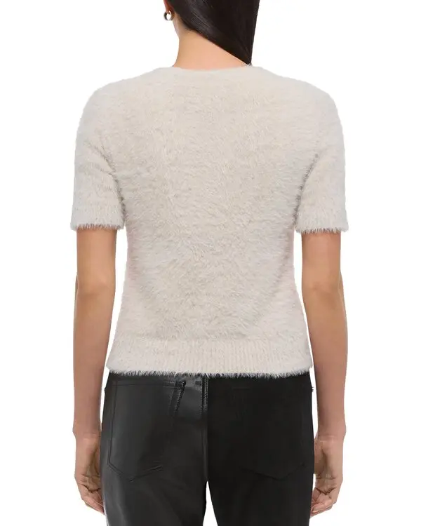 Helmut Lang Cropped Eyelash Tee - Ivory