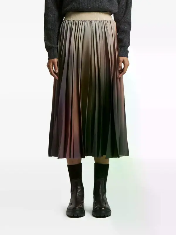 Peserico Pleated Ombre Midi Skirt