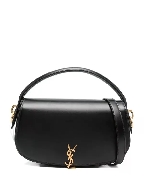 Saint Laurent Logo-plaque Curved Shoulder Bag - Black