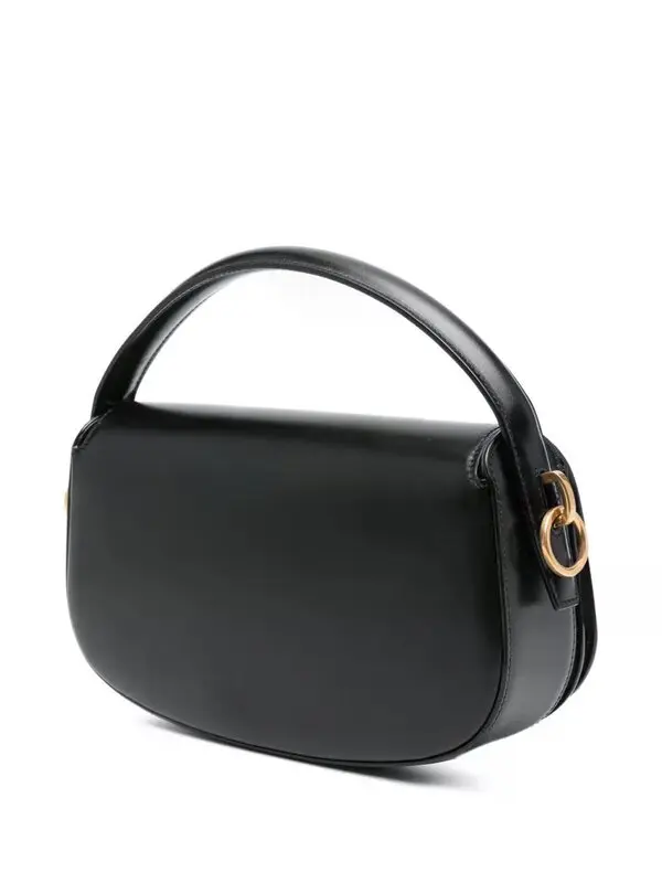 Saint Laurent Logo-plaque Curved Shoulder Bag - Black