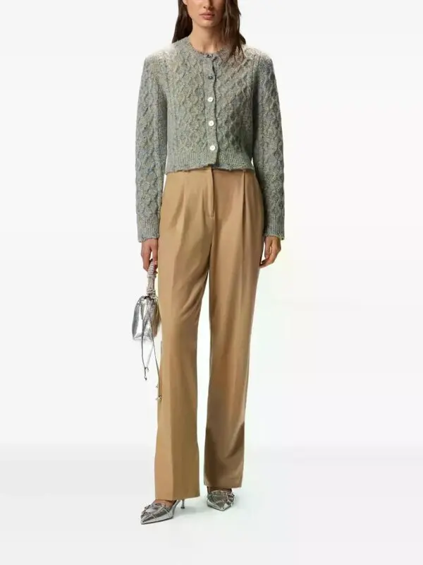 Pinko Cable-knit Button Cardigan - Grey