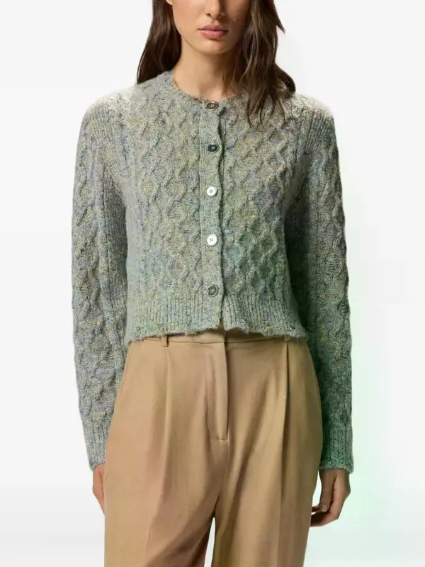 Pinko Cable-knit Button Cardigan - Grey