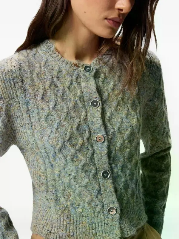 Pinko Cable-knit Button Cardigan - Grey