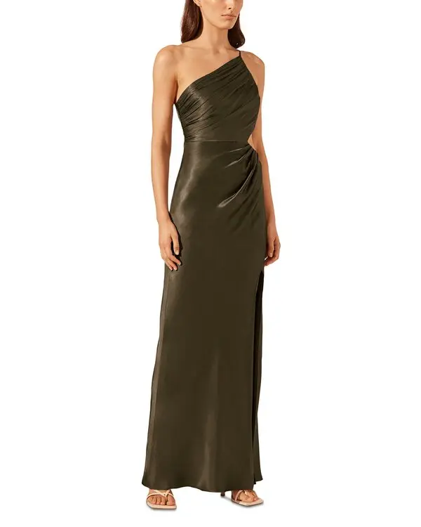Shona Joy La Lune Asymmetric Gathered Maxi Dress