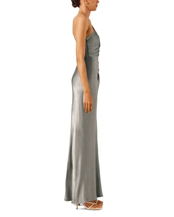 Shona Joy La Lune Strapless Ruched Bodice Gown - Sage - 25% Off |  Editorialist