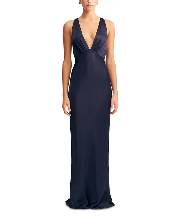 Shona Joy Plunge Back Maxi Dress - Midnight