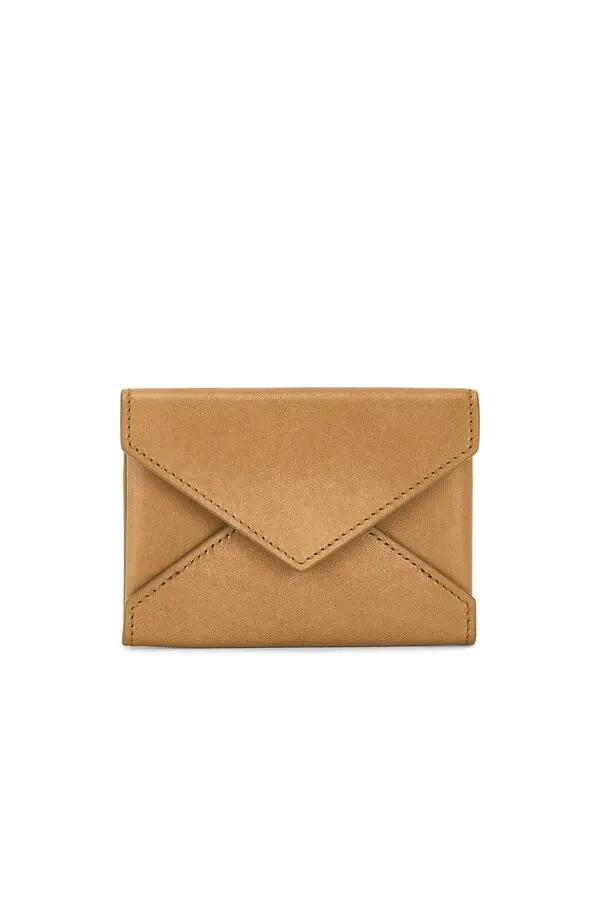 Saint Laurent Flap Card Case In Tan - Natural Tan