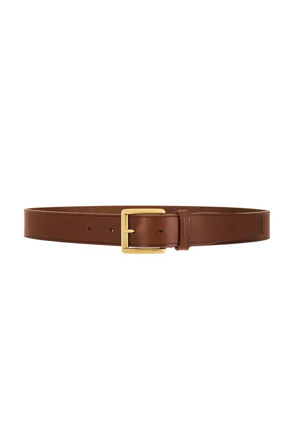 Saint Laurent Vegan Leather Belt - Dark Wet Clay