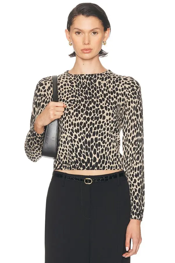 NILI LOTAN Laevin Printed Cashmere Sweater