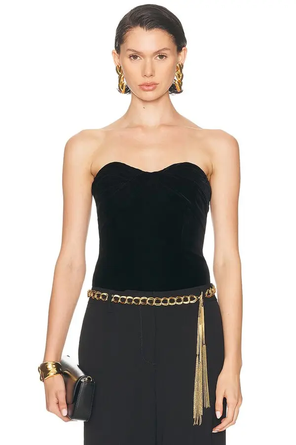 TOM FORD Strapless Velvet Corset Top
