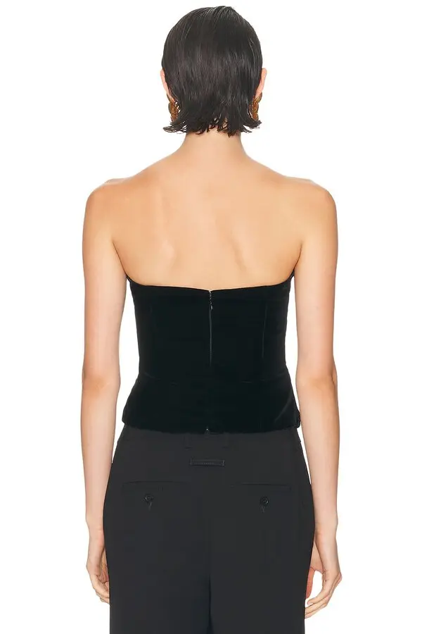 TOM FORD Strapless Velvet Corset Top