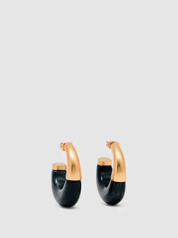 REISS Samira Tone Hoop Earrings - Gold