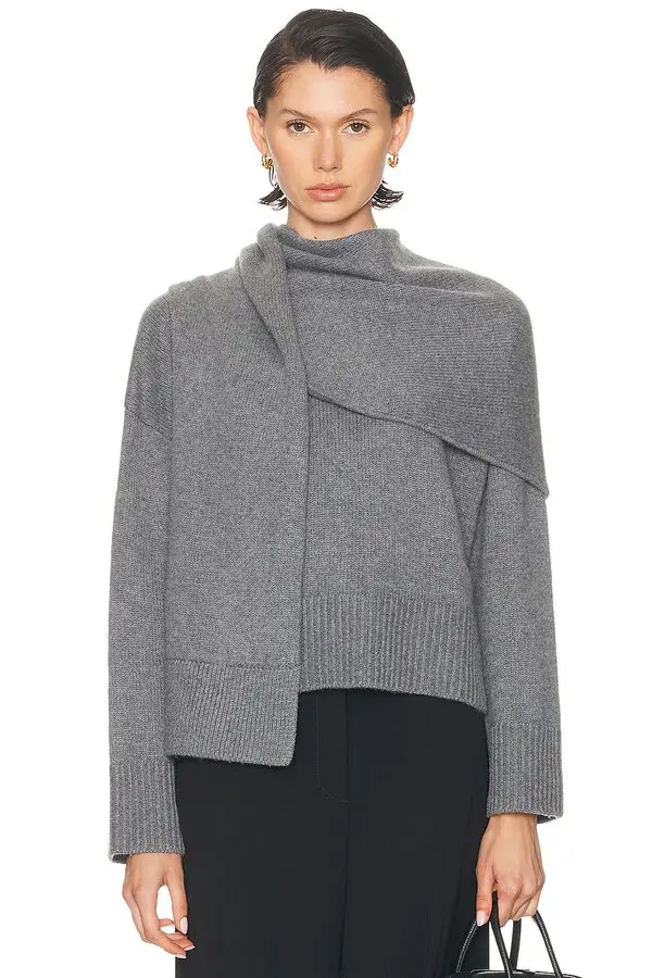 Simkhai Elson Scarf Sweater - Heather Grey