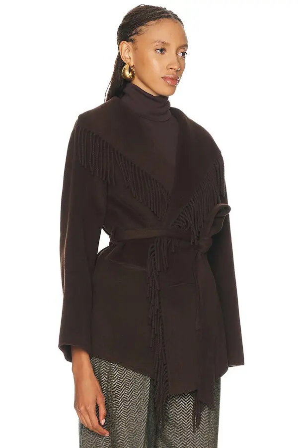 Simkhai Rowen Fringe Jacket - Chocolate