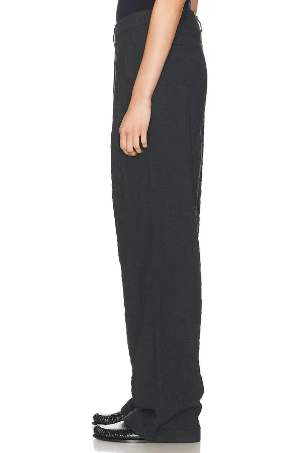 R13 Triple Pleat Crossover Trouser - Charcoal