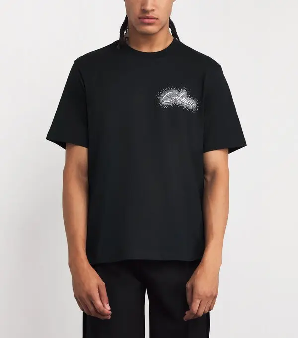 Amiri Cotton Crystal-logo T-shirt