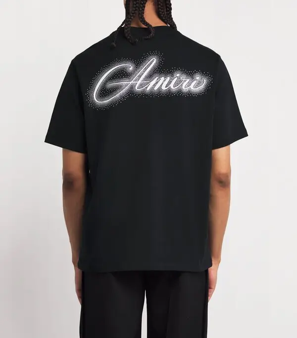 Amiri Cotton Crystal-logo T-shirt