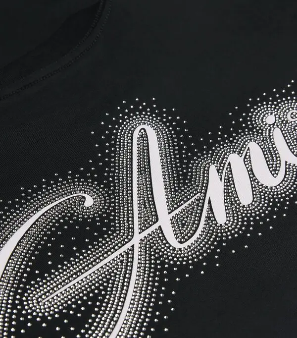 Amiri Cotton Crystal-logo T-shirt