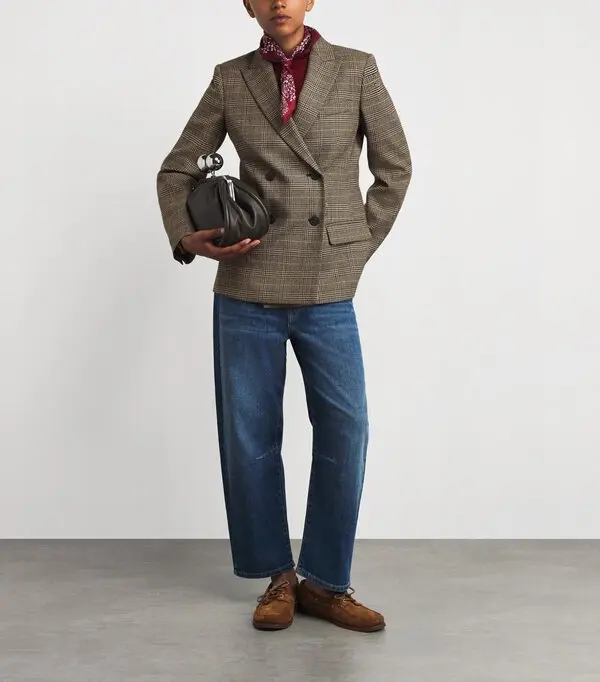 Max Mara Wool Check Double-breasted Blazer