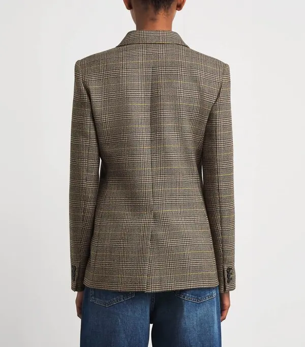 Max Mara Wool Check Double-breasted Blazer