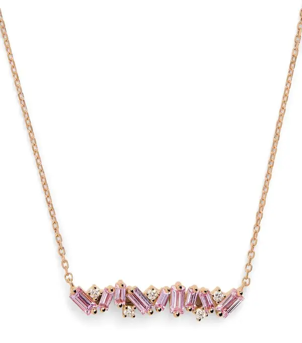 SUZANNE KALAN Yellow Gold, Diamond, And Sapphire Frenzy Necklace - Rose Gold