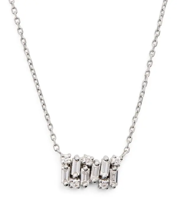 SUZANNE KALAN Gold And Diamond Shimmer Necklace - White