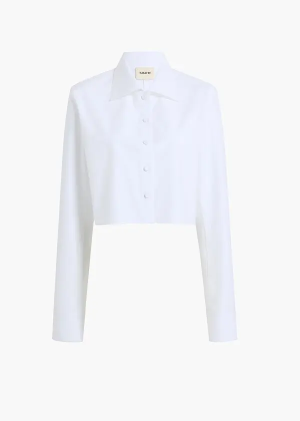 Khaite Jasen Wool Cashmere Top - Chalk