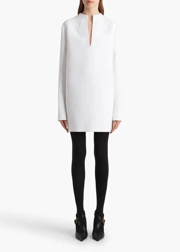 Khaite Aleena Velvet Mini Dress - Chalk