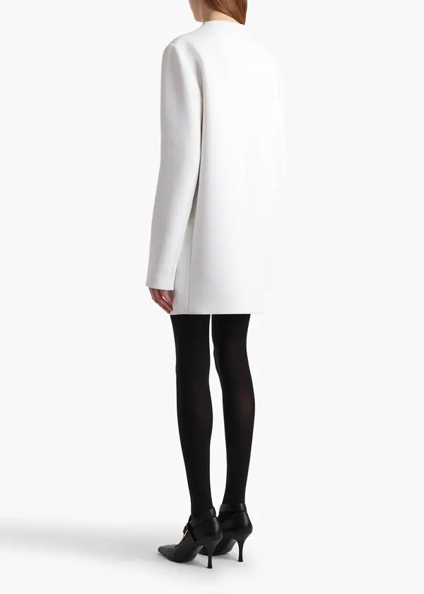 Khaite Aleena Velvet Mini Dress - Chalk