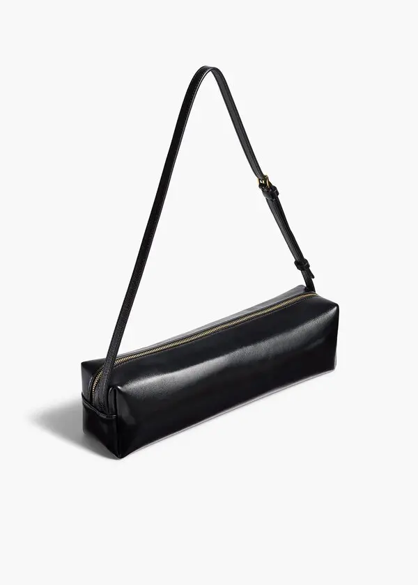 Khaite Kye Crackle Patent Leather Shoulder Bag - Black