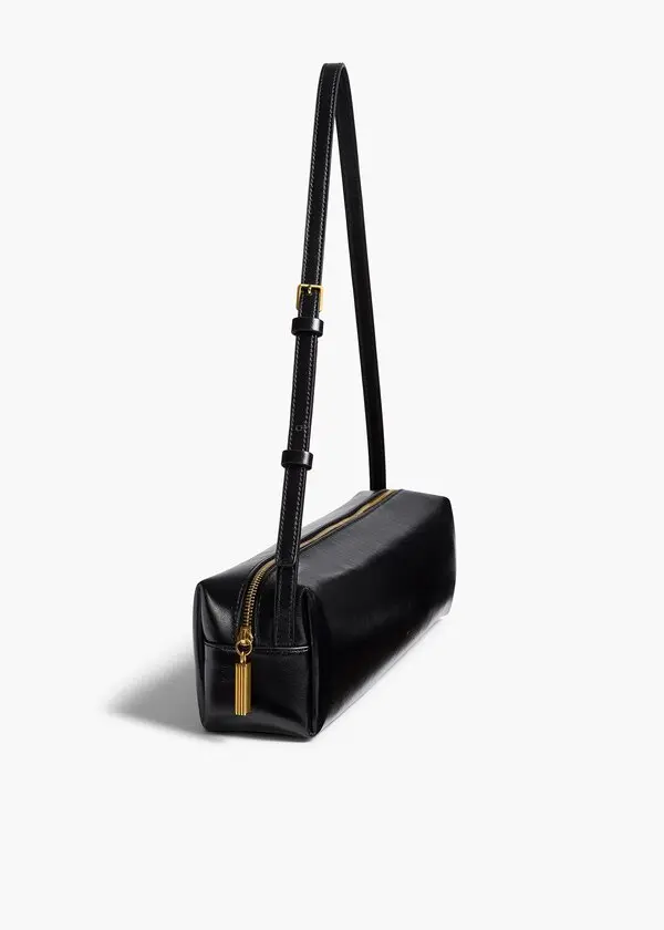 Khaite Kye Crackle Patent Leather Shoulder Bag - Black