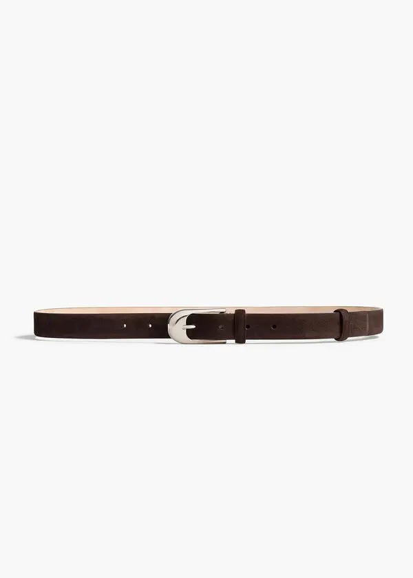 Khaite Dome Suede Belt - Dark Brown