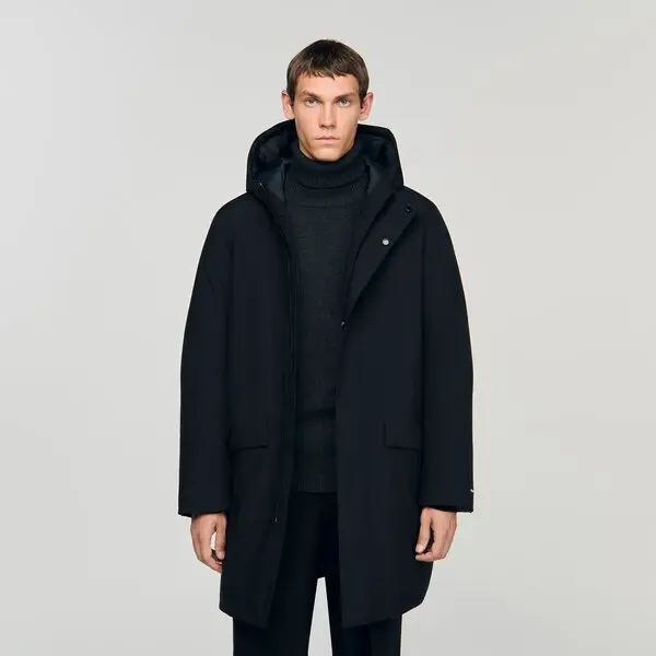 Sandro Quilted Zip-up Hooded Parka