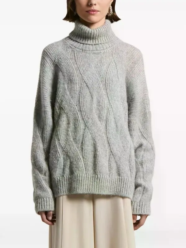 Peserico Cable-knit Turtleneck Sweater