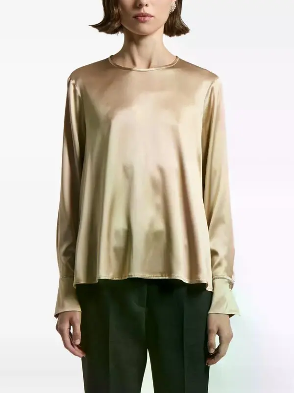 Peserico Round-neck Silk-blend Blouse