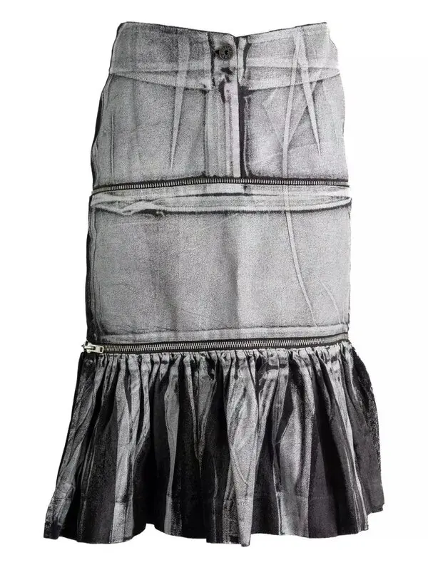 Vaquera Zip-detailed Ruffled Skirt