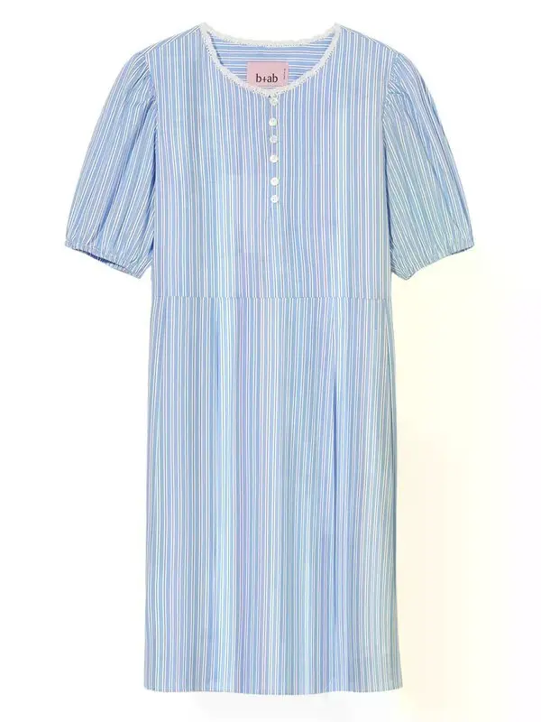 B+AB Puff-sleeve Striped Mini Dress