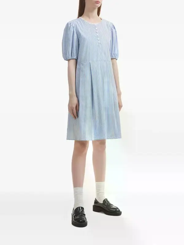 B+AB Puff-sleeve Striped Mini Dress
