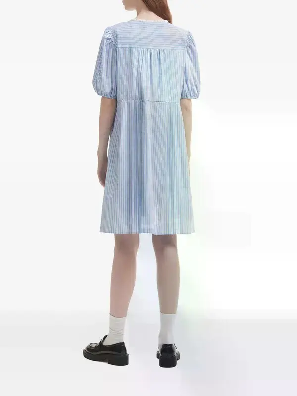 B+AB Puff-sleeve Striped Mini Dress