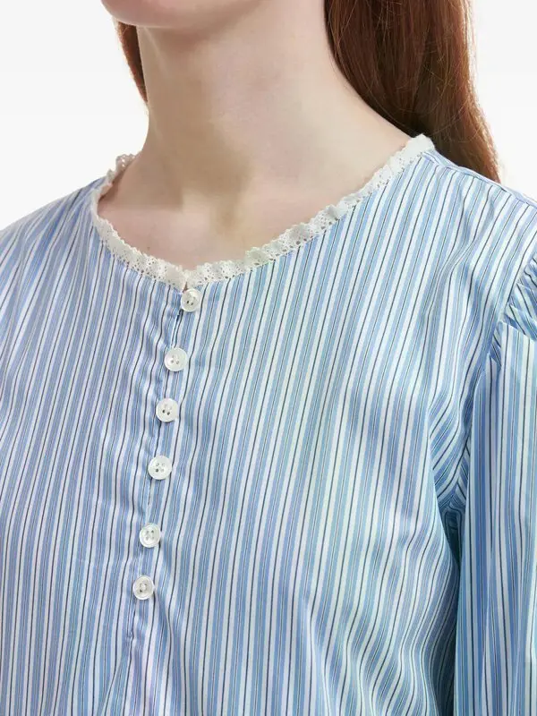 B+AB Puff-sleeve Striped Mini Dress