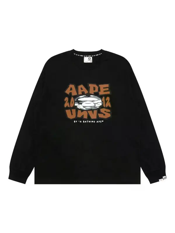 AAPE BY *A BATHING APE Long-sleeve Crew-neck Sweatshirt - Black