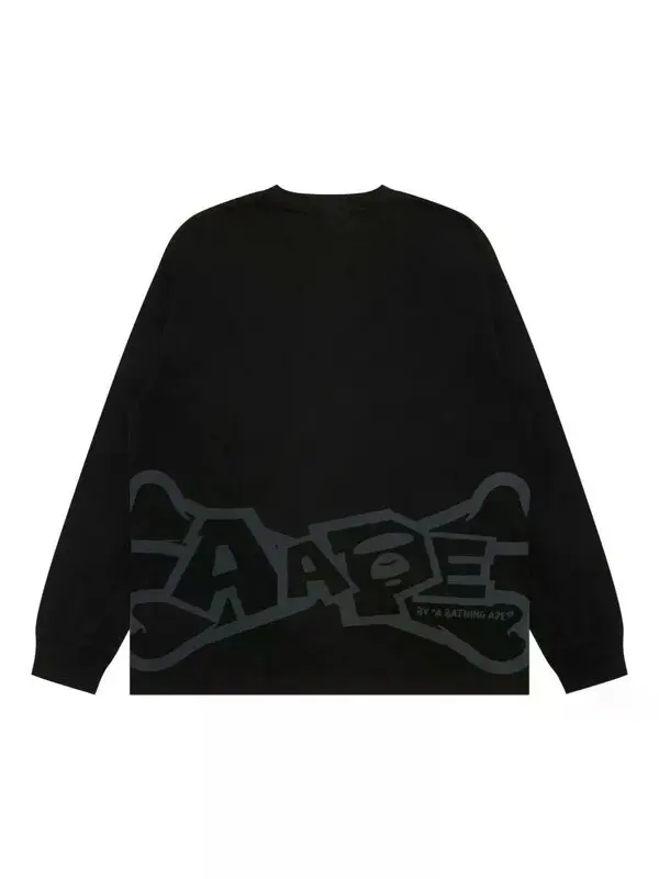 AAPE BY *A BATHING APE Long-sleeve Crew-neck Sweatshirt - Black