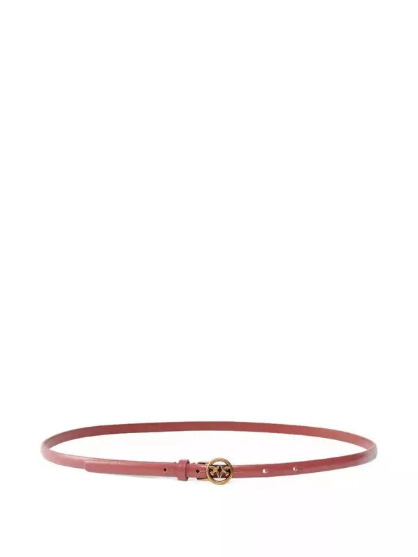 Pinko Logo-buckle Leather Belt - Pink