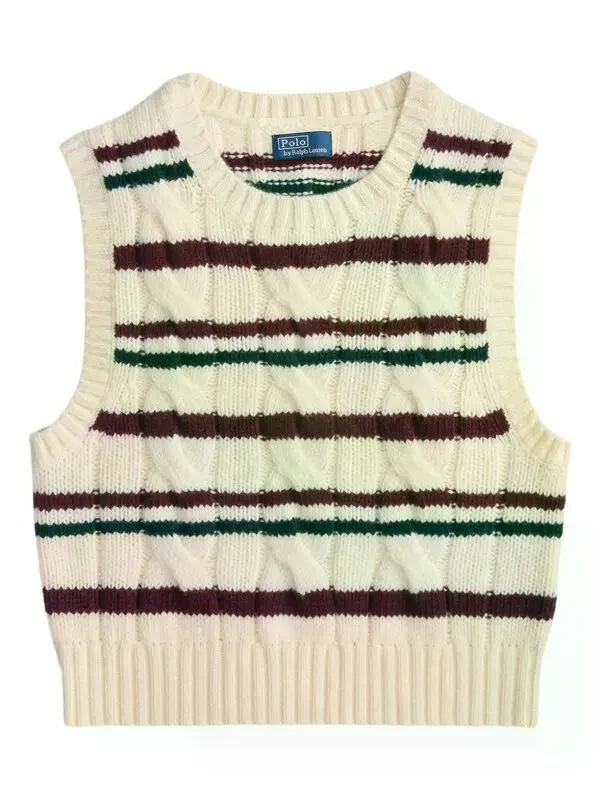 Polo Ralph Lauren Cable-knit Striped Vest - Neutrals