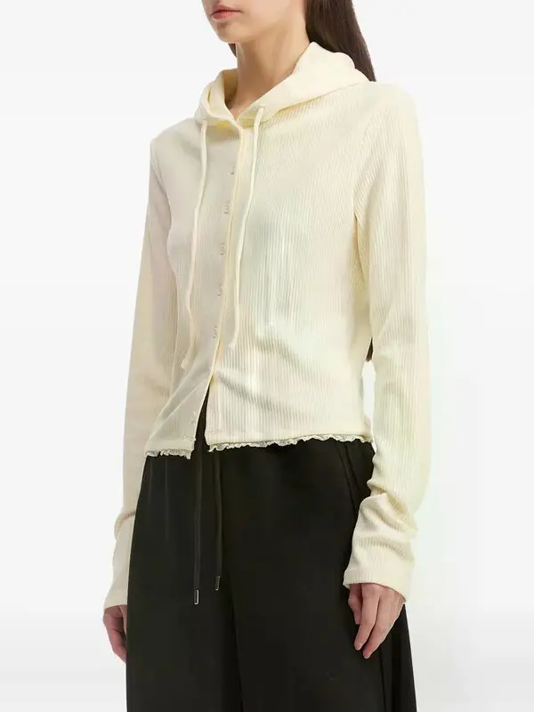 TOUT A COUP Button-fastening Hoodie - White