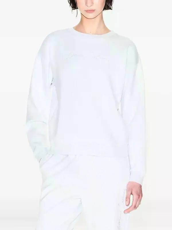 Armani Exchange Embroidered Crew-neck Sweatshirt - Blue