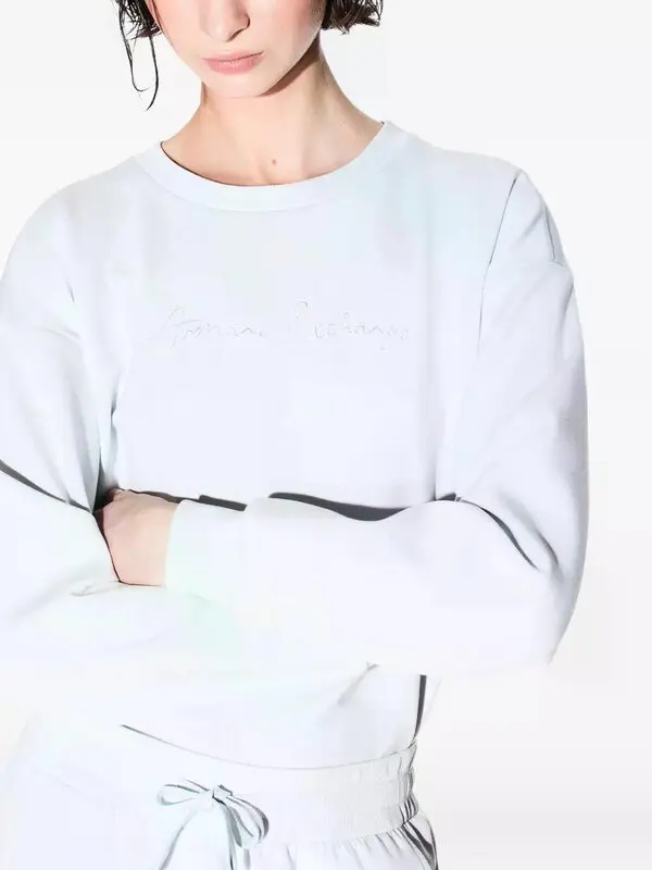 Armani Exchange Embroidered Crew-neck Sweatshirt - Blue