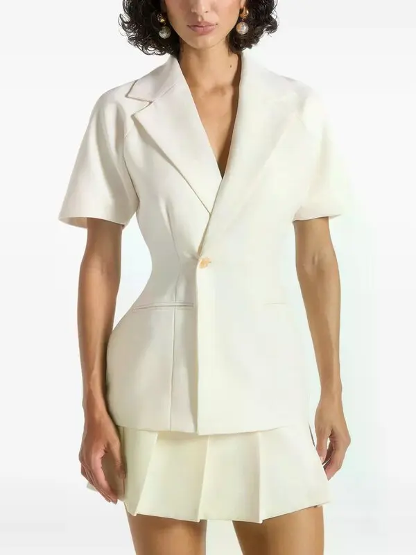 Manière De Voir Maniere De Voir Double Breasted Short Sleeve Blazer - Neutrals
