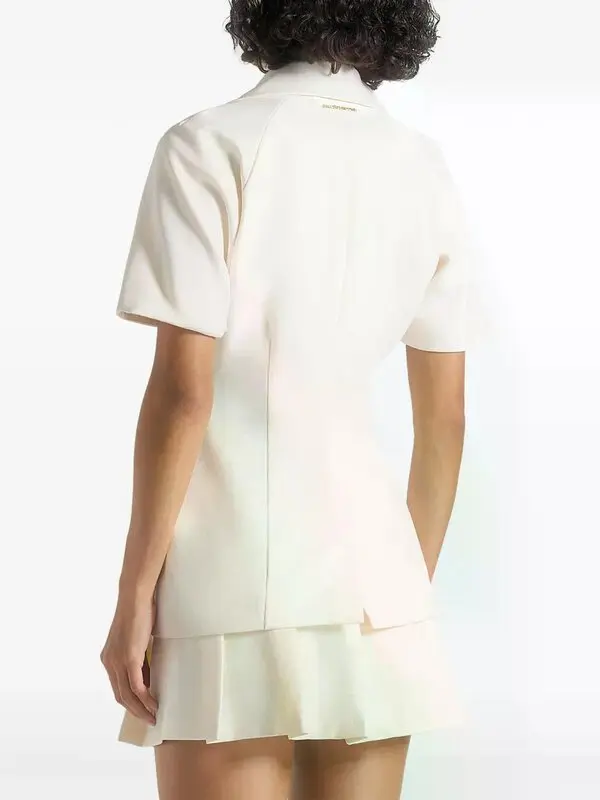 Manière De Voir Maniere De Voir Double Breasted Short Sleeve Blazer - Neutrals
